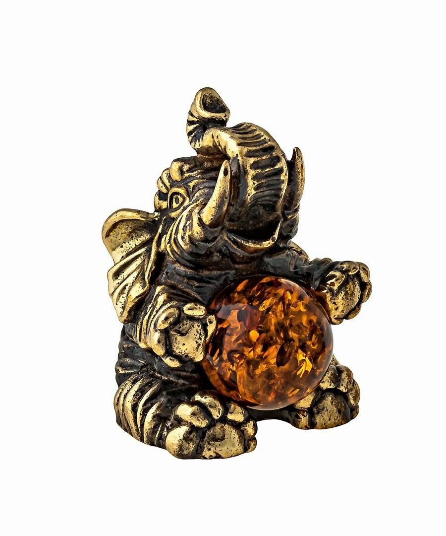 Слон Цирковой без подставки, коньячный 1270.1