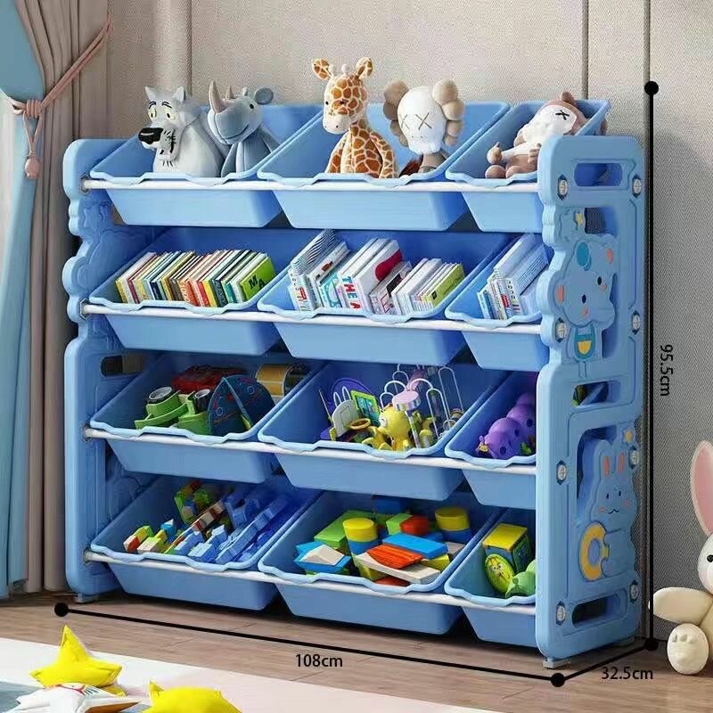 Стеллаж для игрушек, детский стеллаж с выдвижными ящиками, большая вместимость, многослойный