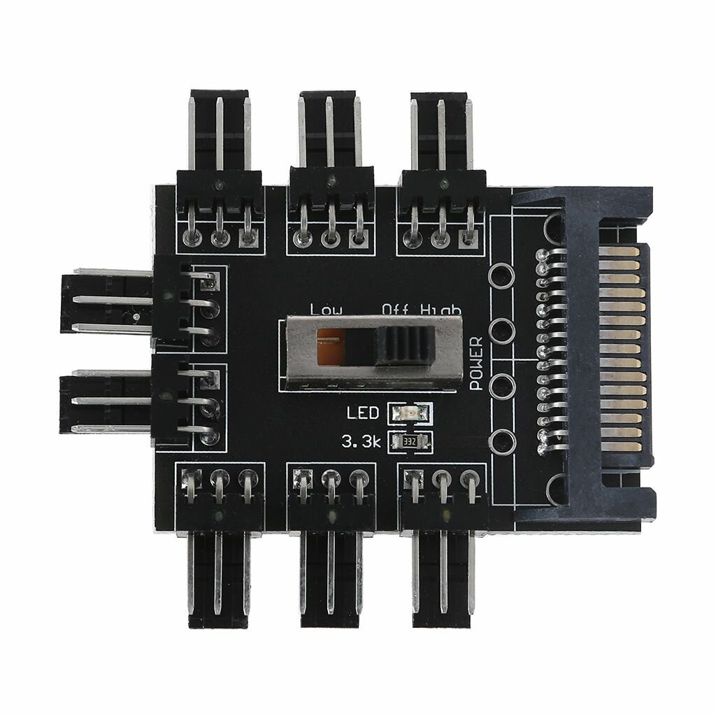 Хаб для вентиляторов 3Pin 12V, адаптер на 1-8, контроллер скорости