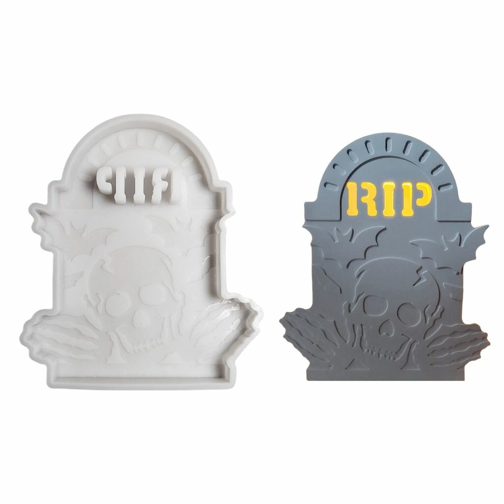 Модель могильного камня с черепом на Хэллоуин S0697