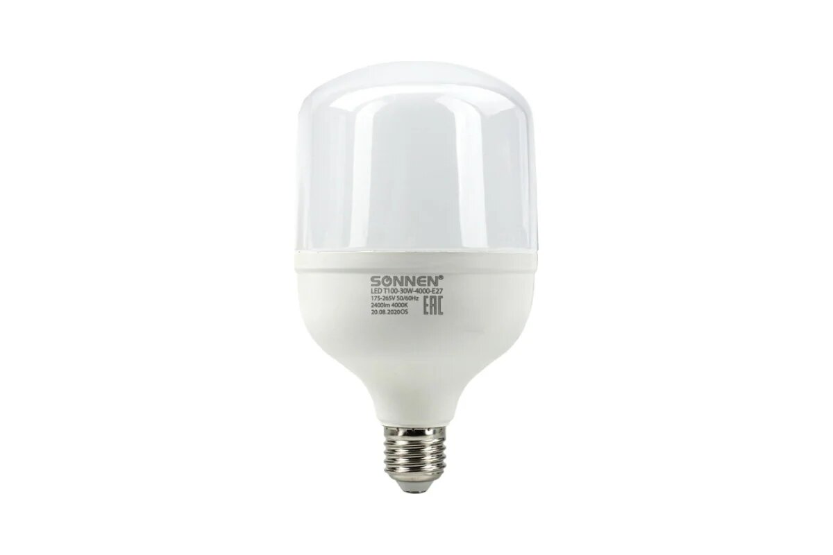 SONNEN Светодиодная лампа 30 Вт цилиндр Е27 нейтральный белый свет 30000 ч долговечность