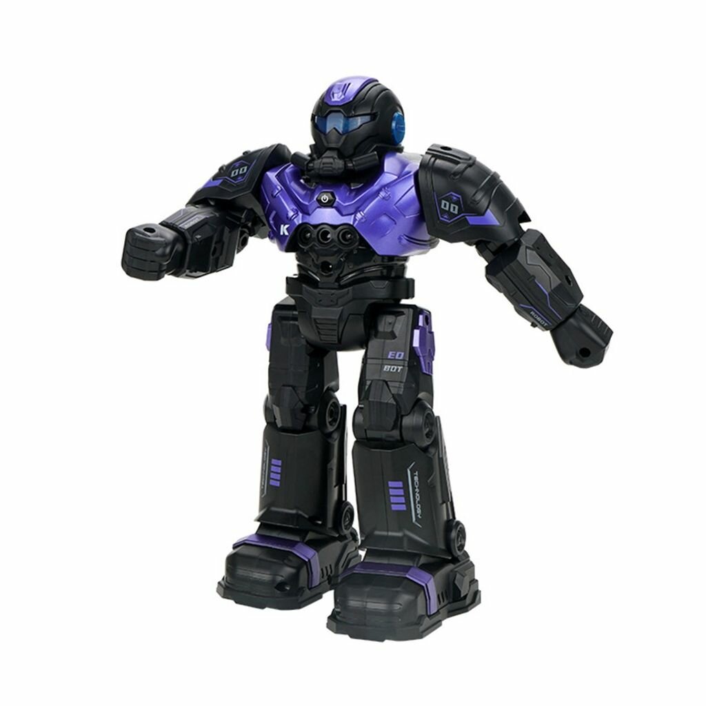 Робот-программист Robocop с дистанционным управлением R20 со звуковой и световой игрушкой Английская версия-черный фиолетовый