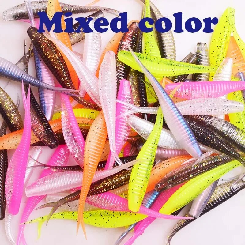 WDAIREN Силиконовые блесны-черви 7 см, 1.8 г, набор из 10 штук Розовый, Mixed color