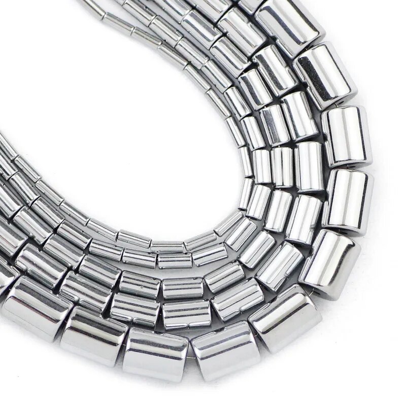 Бусины круглые из гематита, серебристого цвета, 4 х1/5/3/6 х4/8 х6 мм