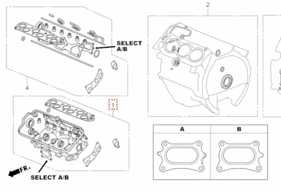 Комплект прокладок передней ГБЦ для Honda Pilot II, Odyssey, Acura RDX; Артикул Honda/Acura: 06110R70305 (Оригинал)