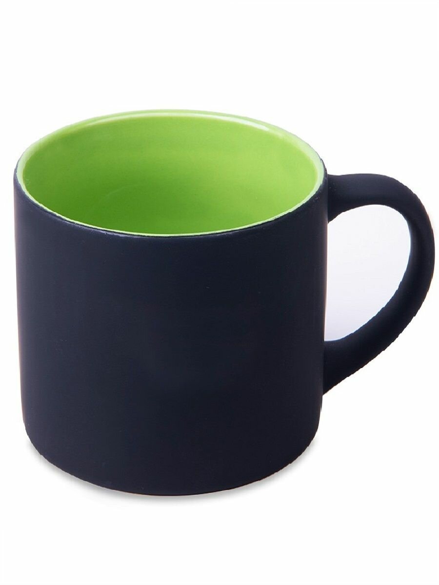 Кружка YASNA с покрытием SOFT-TOUCH, черный с зеленым, 310 мл, фарфор