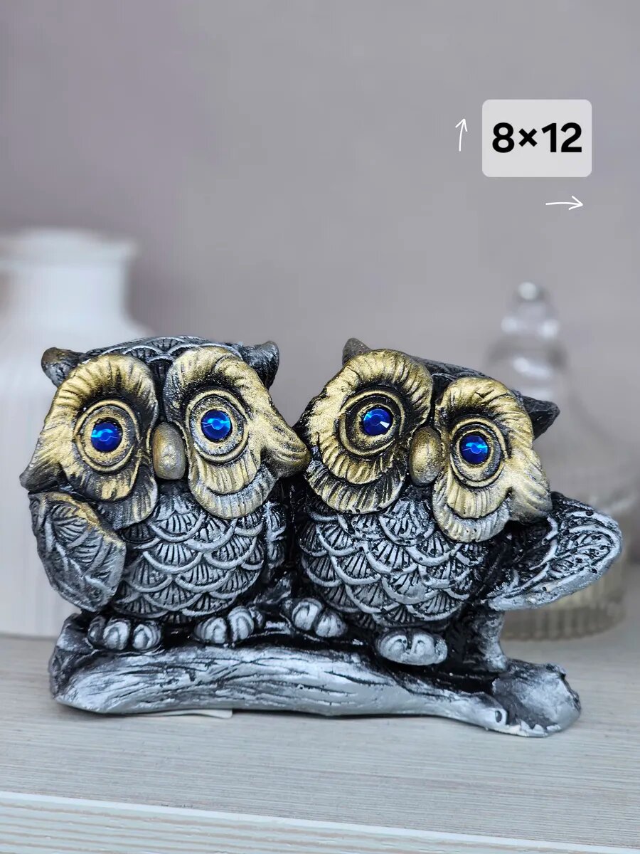 Статуэтка фигурка две совы 8×12 см талисман для дома