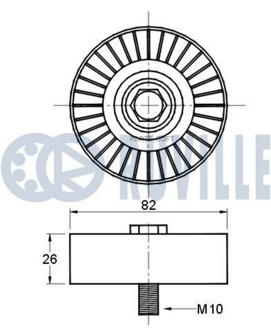 541664 RUVILLE Ролик направляющий полклинового ремня