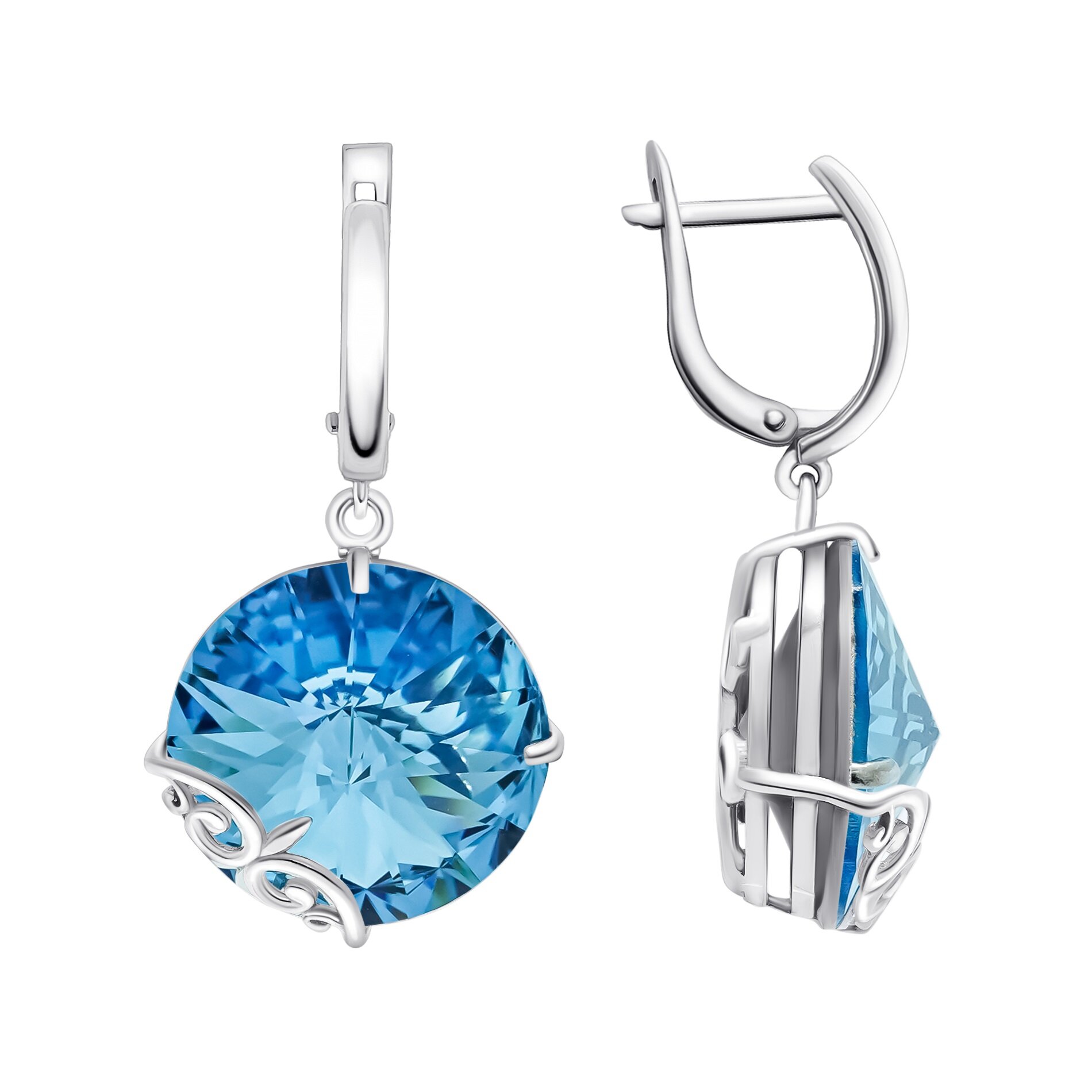 Серьги, серебро, 925 проба, кристалл