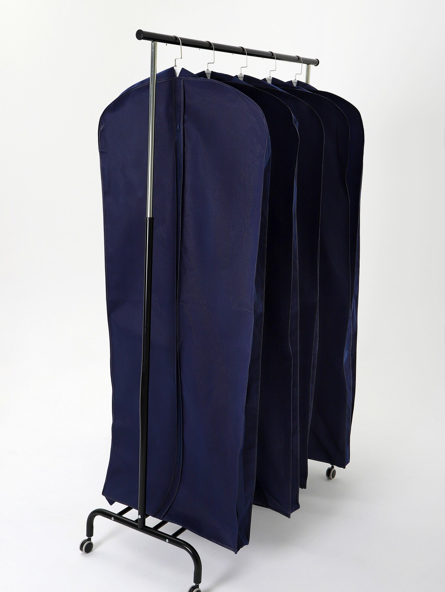 Чехол для одежды 150*60*10 см на молнии спанбонд синий набор 3 штуки