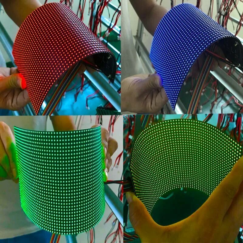 2025 дешевая цена высокая яркость мягкий модуль изогнутый гибкий светодиодный экран