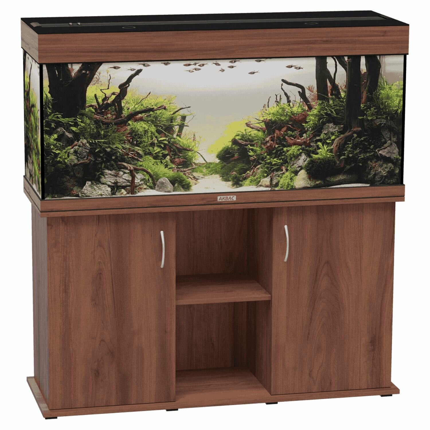 Аквариум 240 литров с тумбой крышкой и освещением (121х41х57 см) Аквас
