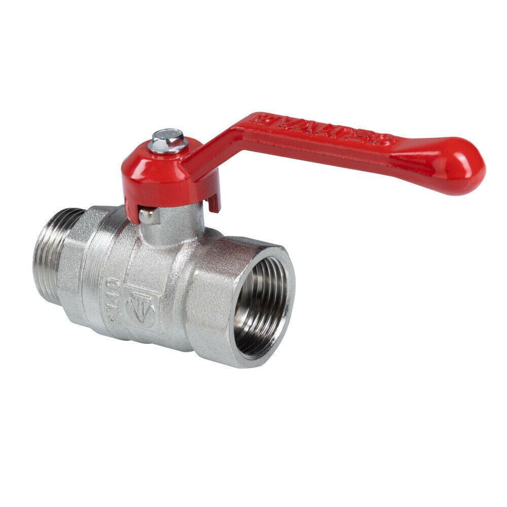 Кран шаровой латунный Valtec 1 ВР(г) х 1 НР(ш) полнопроходной ручка прямой (VT.121. N.06)