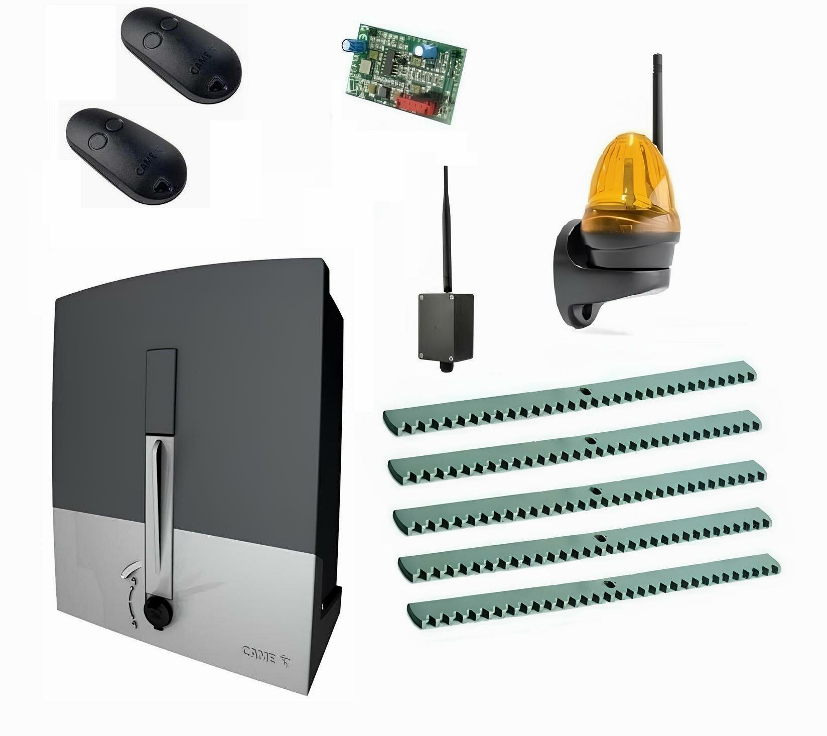 Автоматика для откатных ворот BXL04AGS KIT5-LK-BT, комплект: привод, радиоприемник, 2 пульта, лампа, 5 реек, Bluetooth-модуль