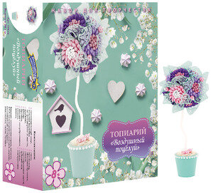 *Набор д/творч(ВолшМастерская) Топиарий Воздушный поцелуй [пенопласт. заготовки, фоамиран, ленты, бусины, бисер, гвоздики, клей, проволока, гипс, стакан, выкройки, инстукция] (ТП-14) (от 8 лет)