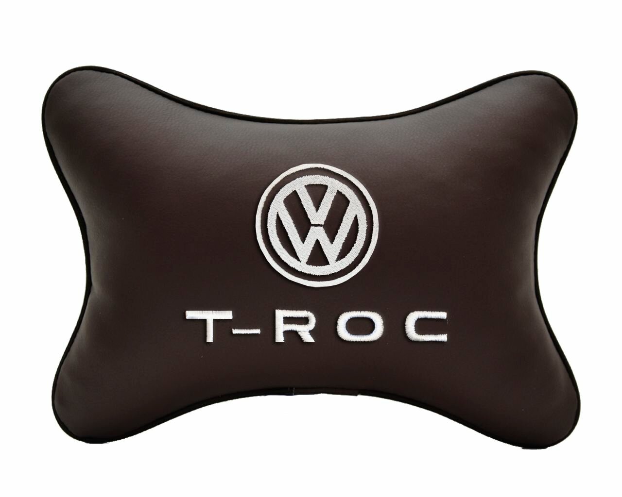 Подушка на подголовник коричневая экокожа VOLKSWAGEN T-Roc