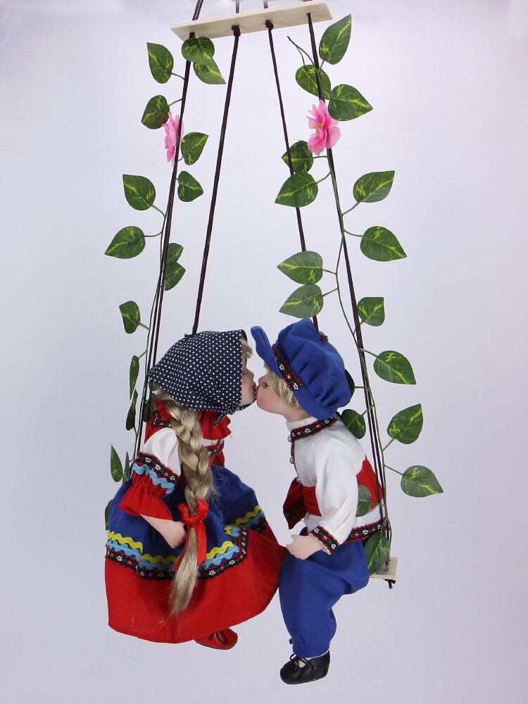 Куклы парные "Иван да Марья" фарфоровые, 14"