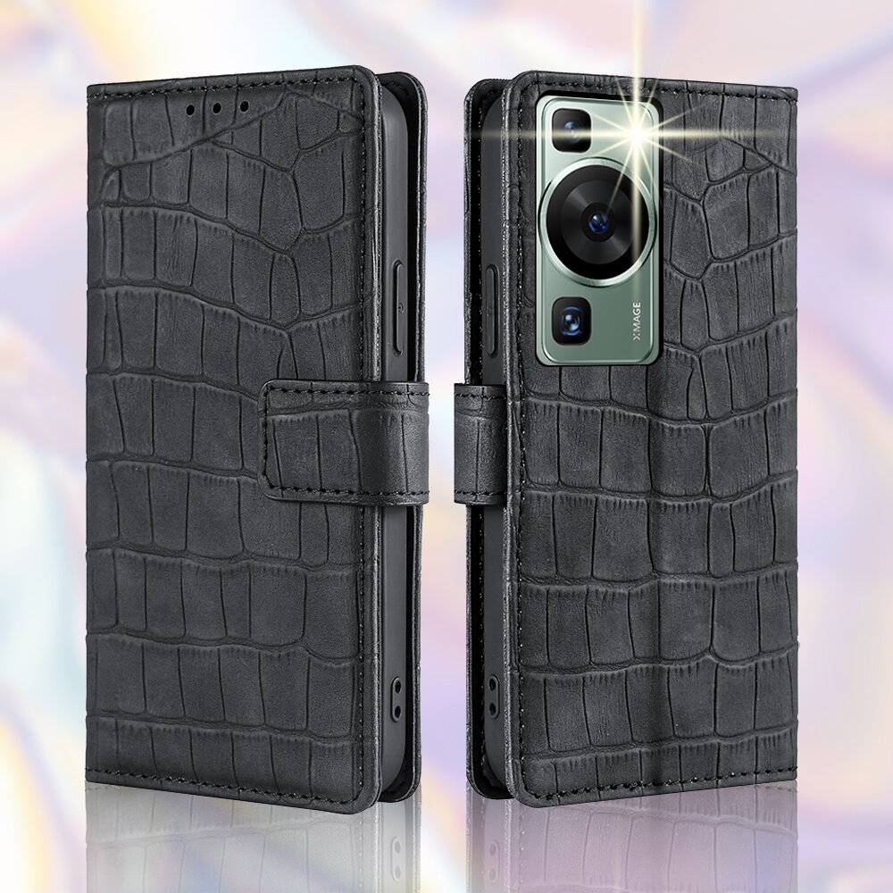 Чехол-книжка на Huawei P60/ P60 Pro противоударный с защитой камеры/ для Хуавей P60/ P60 Про ,(черный)