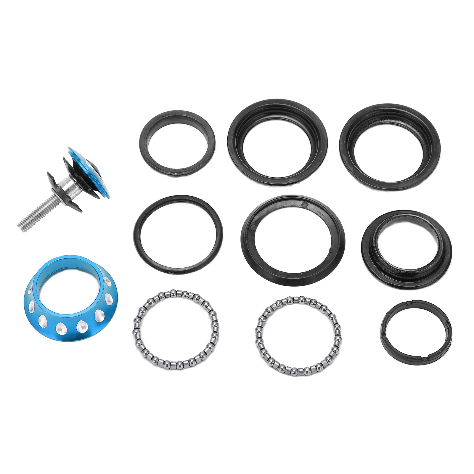 Подшипниковая рулевая колонка, металлическая, разноцветная, каплевидной формы, коническая, комплектная для горных велосипедов Dead Fly Bicycles, синяя.