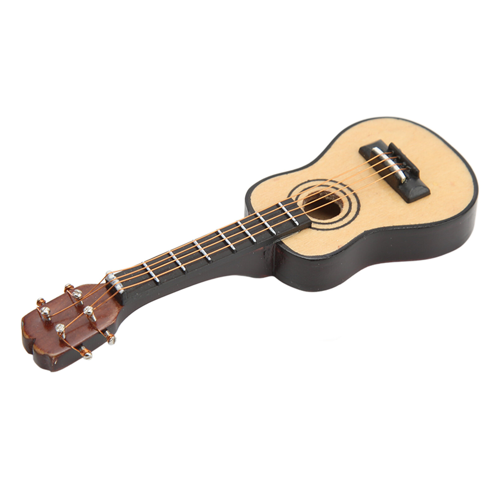 1:12 Миниатюрная модель гитары, окрашенная поверхность березы, реалистичное декоративное миниатюрное украшение для гитары для классического кукольного домика