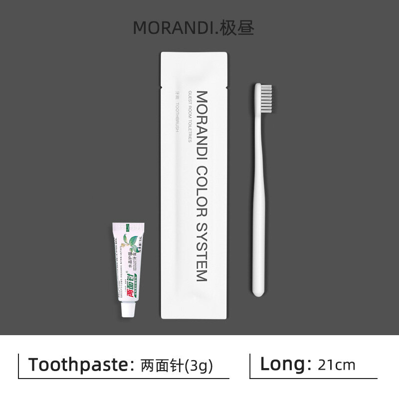 Зубная щетка Macaron Polar Day, одноразовая, с зубной пастой, мягкие щетинки