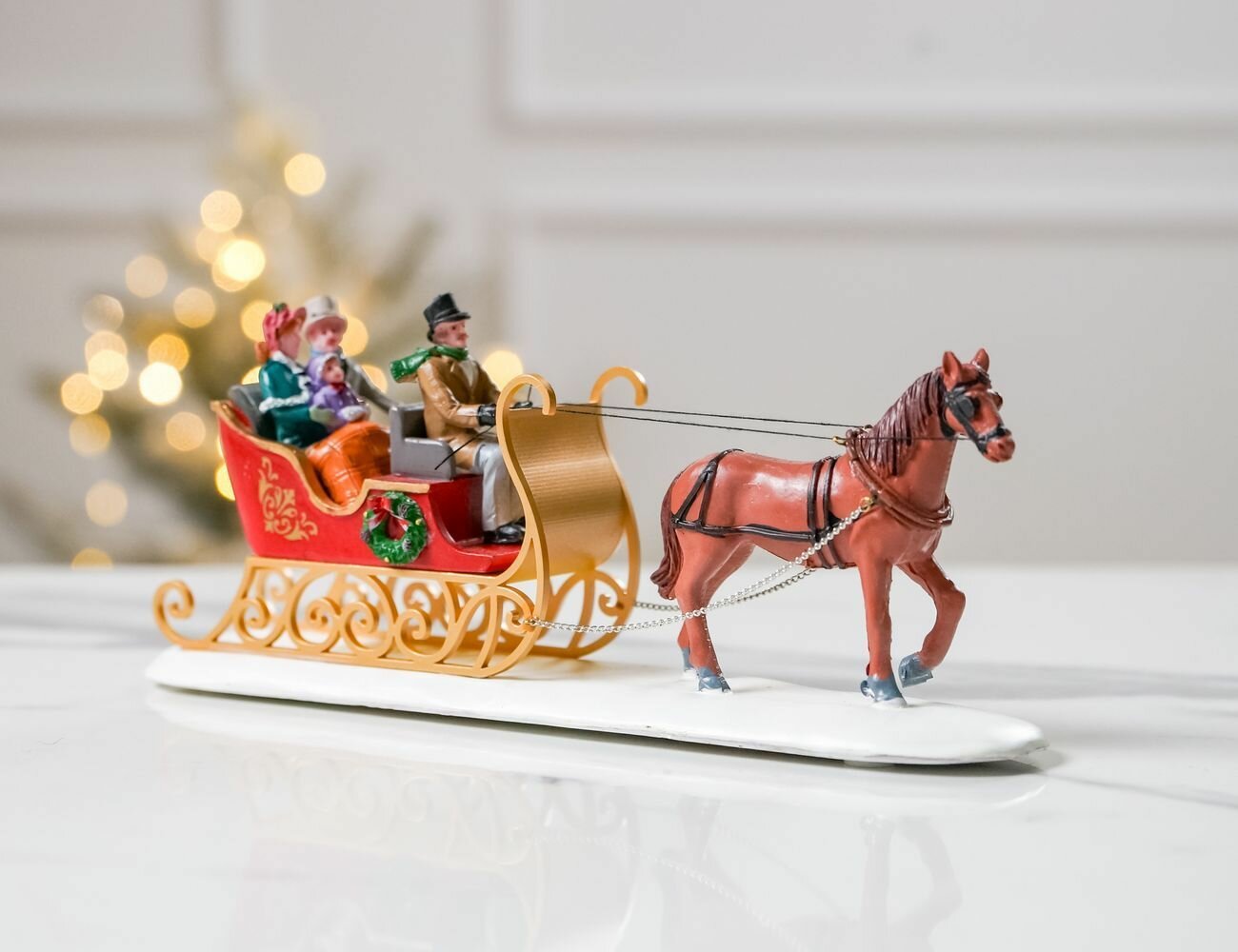 Декоративная фигурка 'Санная прогулка', полистоун, 22 см, LEMAX 93433-lemax