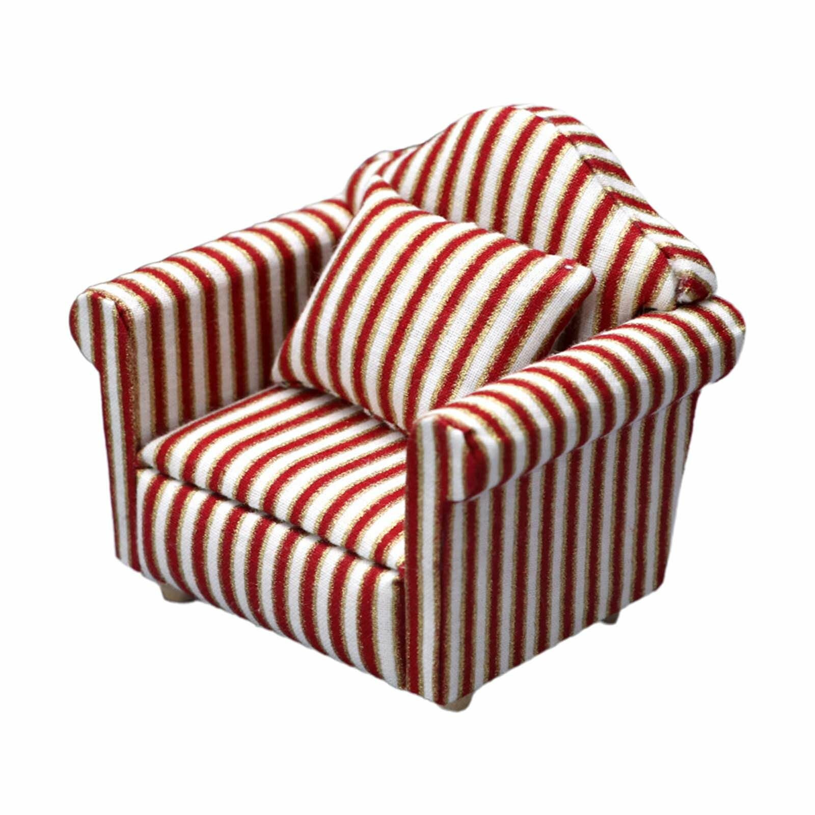 (1шт) Мини-диван для кукольного домика в масштабе 1:12-Золотой узор 09