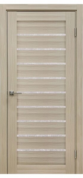 Межкомнатная Дверь Verda X-2 Лиственница Кремовая со Стеклом Гранит Прозрачный 2000х900мм (Полотно 1шт) / Верда.