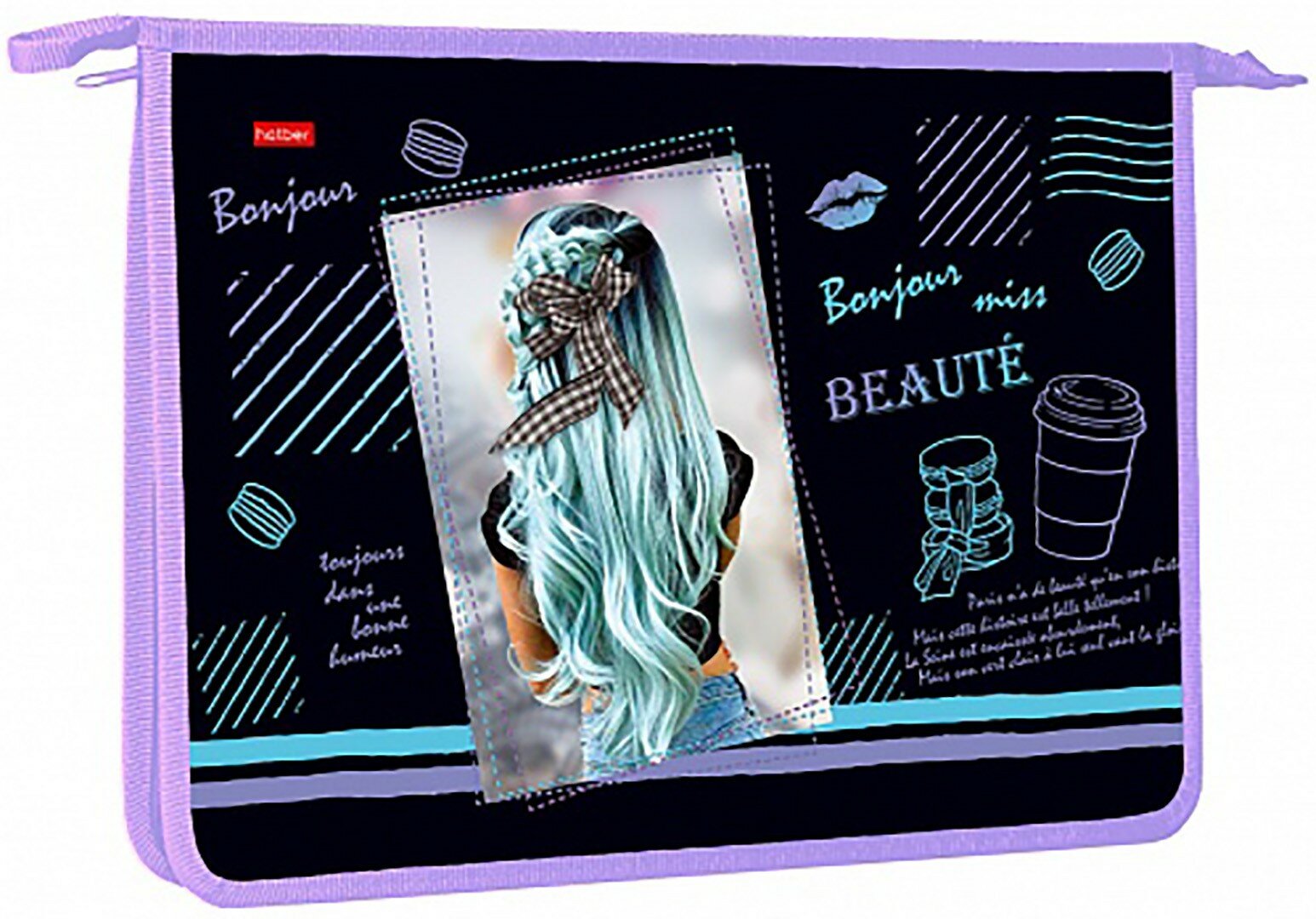 Папка для тетрадей Привет, красотка, А4, пластиковая, 2 отделения