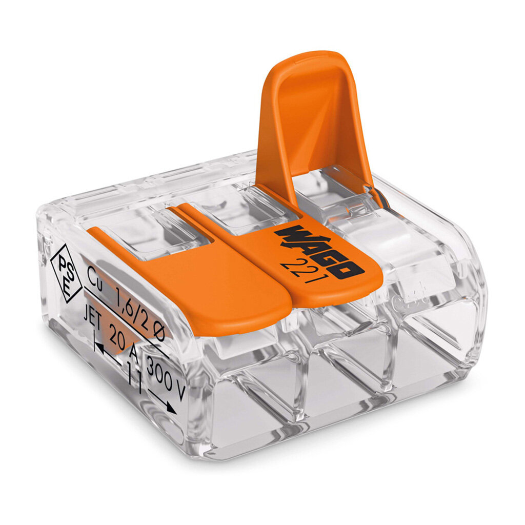 Соединитель провода универсальный быстрый терминал бытовой для подключения проводов лампы