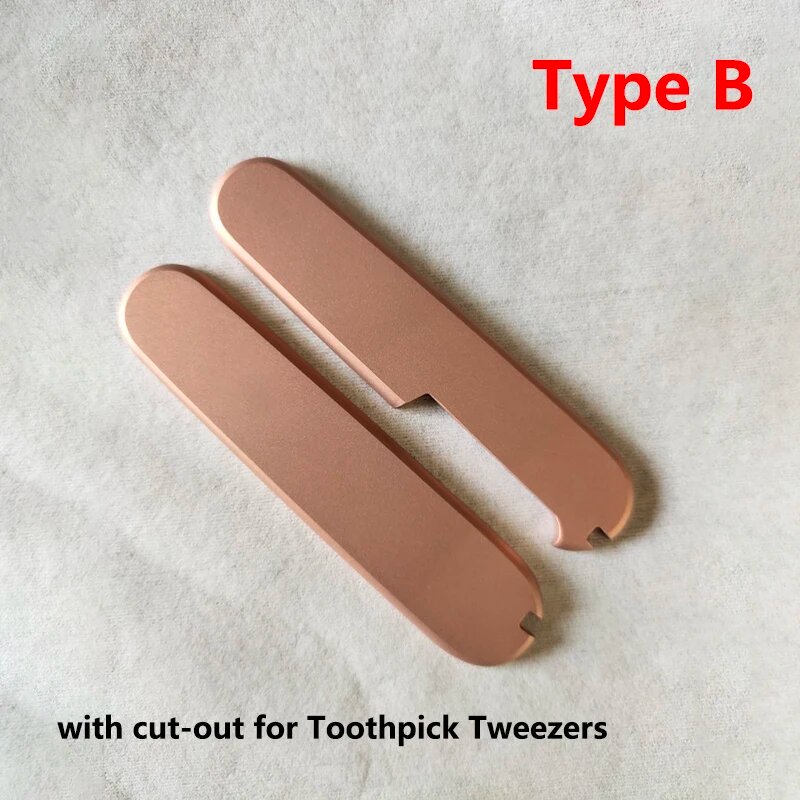 Красные медные накладки для ножей Victorinox 91 мм Type B