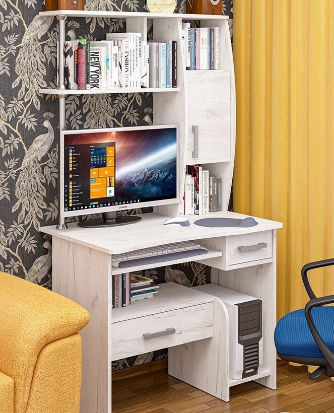 Компьютерный стол с надстройкой КС-48 крафт светлый