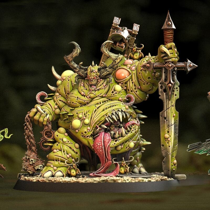 Творец чумы (54мм) Maggotkin of Nurgle (Chaos Daemons) Grand Alliance Chaos миниатюра для DnD (ДнД) и других Настольных игр( НРИ, Варгеймов или РПГ), фентези тематика