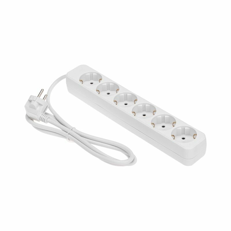 Удлинитель STANDARD 6 гнезд, 1,5м, 3х1,0мм, с/з, белый REXANT