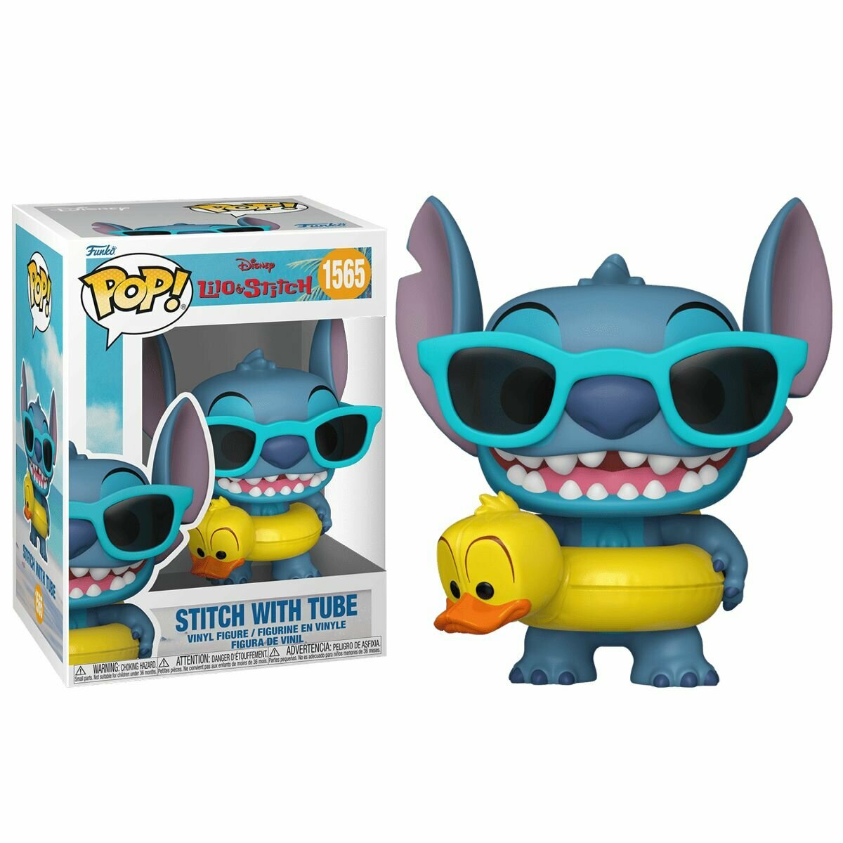 Фигурка Funko POP Stitch with Tube из мультфльма Lilo and Stitch / Стич в надувном круге из Лило и Стич, Фанко ПОП