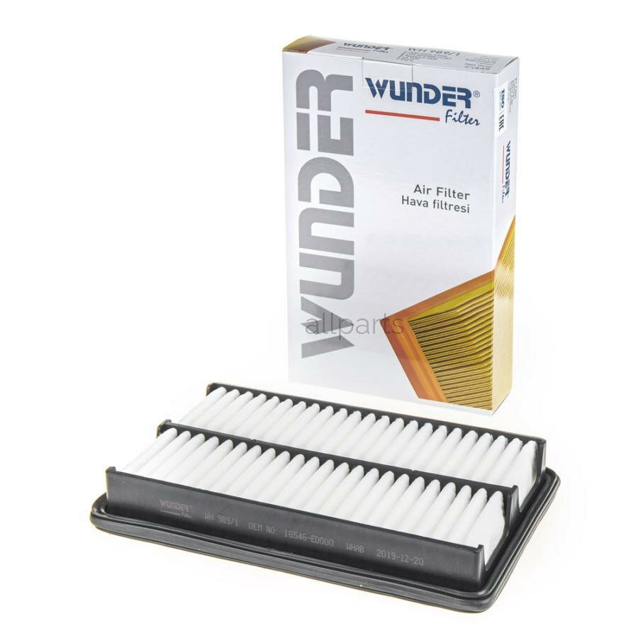 WUNDER-FILTER WH989/1 Фильтр воздушный NISSAN Micra/Cube/Note/Tiida 06-> mot.1,6/1,8L WUNDER FILTER WH989/1