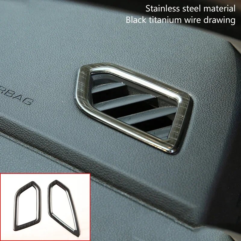 Приборная панель автомобиля, накладка на воздуховыпускное отверстие, рамка, стиль, наклейка, 2 шт./компл, для Haval F7/F7X 2018 2019 2020, аксессуары Black Brushed