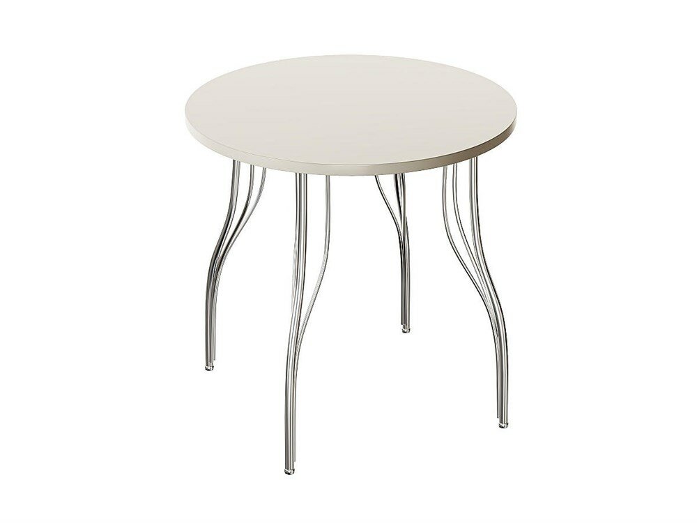 VVT Стол обеденный круглый TLC-2.2 (ОС-12), столешница ЛДСП Cashmere In 2S, каркас Сталь Aluminum Gloss, 742*750*750 Cashmere In 2S