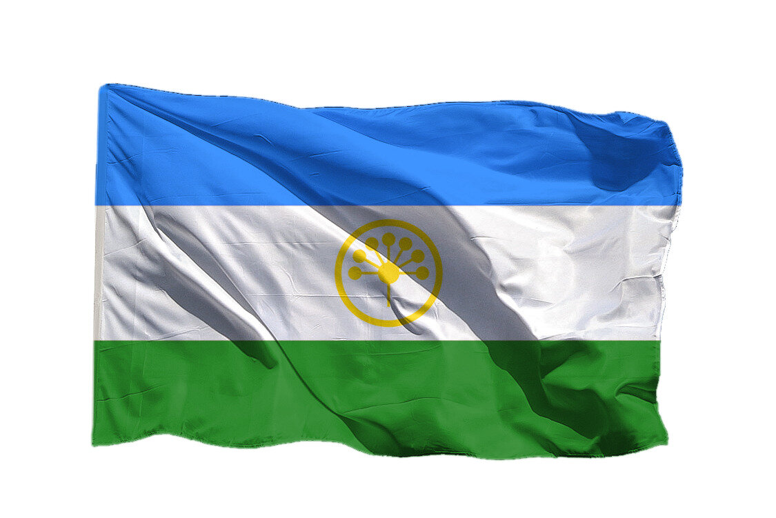 Флаг Башкортостана на флажной сетке, 70х105 см - для флагштока