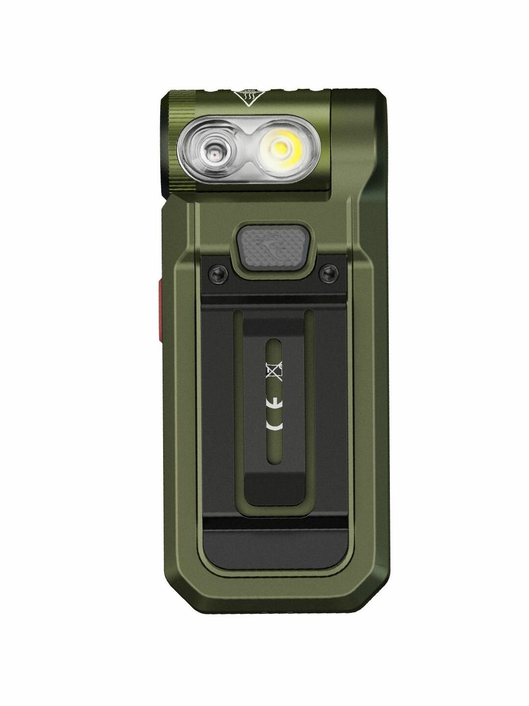 Фонарь Fenix SW05R-RED зеленый (белый и красный свет) универсальный, магнитный хвост, широкая клипса, поворотная головная часть, Type-C