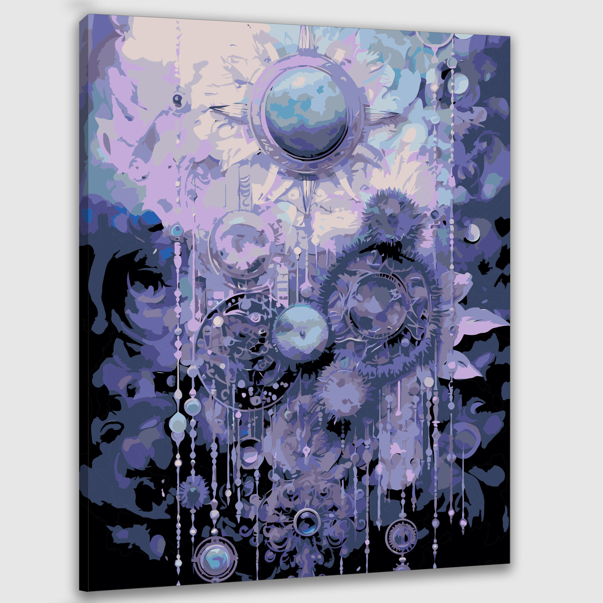 Картина по номерам 40x50 см, художественное произведен, смешанная техника, лунное покровительство, коллаж, фазы Луны