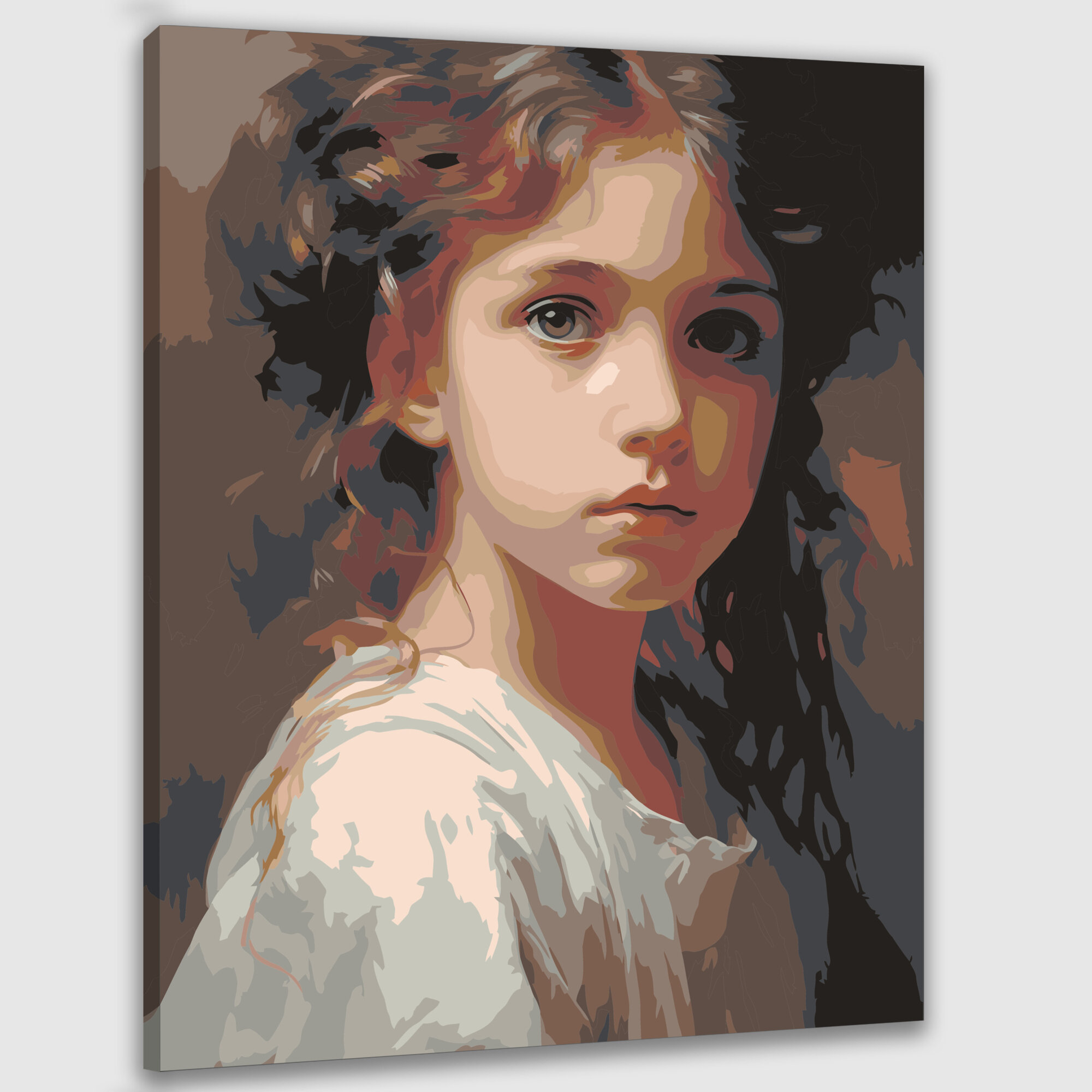 Картина по номерам 40x50 см, картина, масло, девушка, глаза, взгляд, холст, зритель, детали, глубина, эмоции