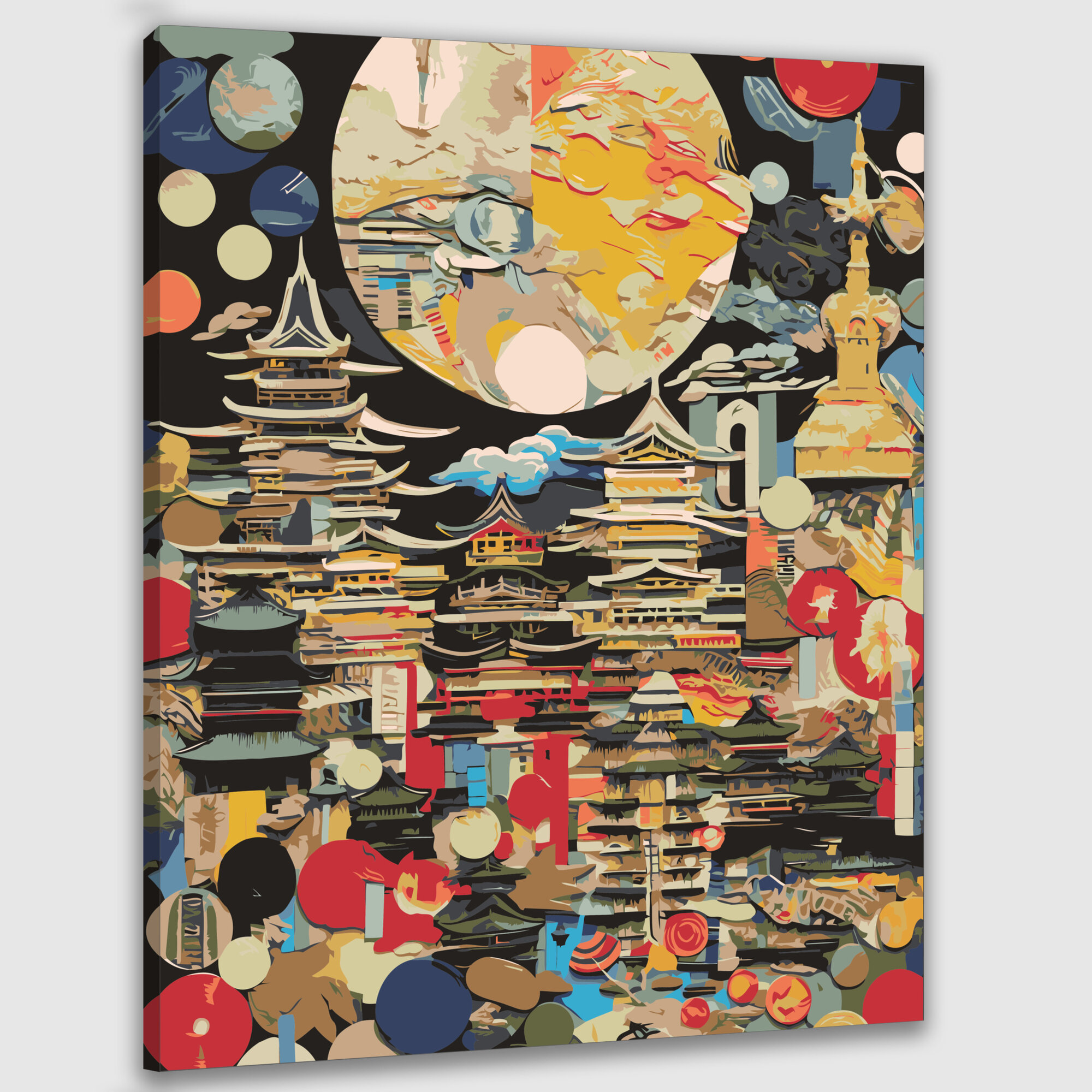 Картина по номерам 40x50 см, картина, коллаж, смешанная техника, вырезы, валюты, купюры, монеты, гобелен, яркие цвета