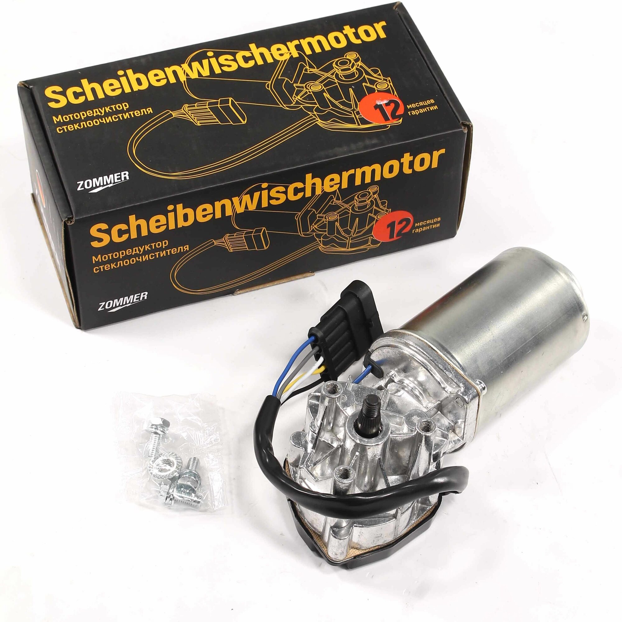 Мотор стеклоочистителя для а/м Лада Калина, Гранта, Приора, 2123 (разъем Евро) d10 мм (трапеция КЗАЭ)