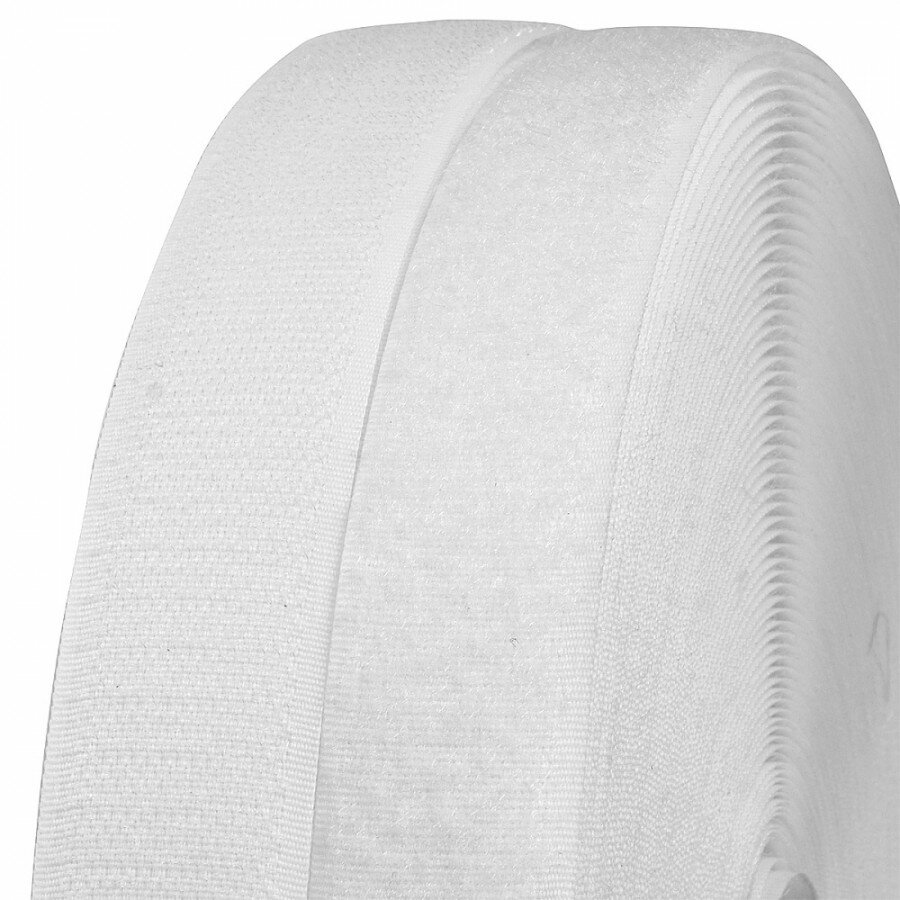 Лента липучка TBY пришивная кач. С шир.30мм цв. F101 белый уп.25м (пара)