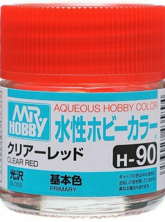 H 90 краска водоразбавляемая художественная т. м. MR.HOBBY 10мл CLEAR RED