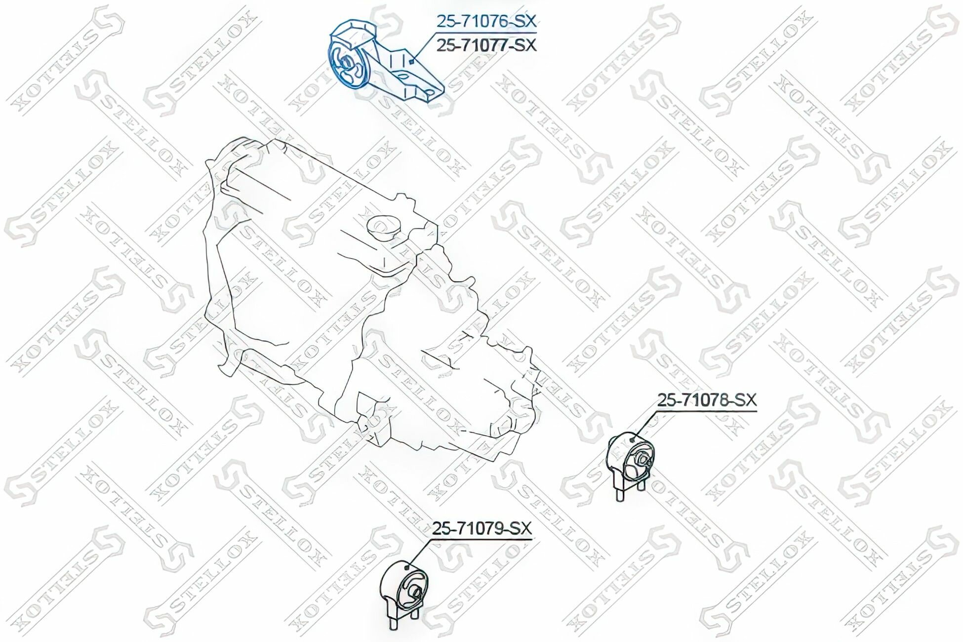 Опора двигателя правая для Мазда CX-7 25-17460-SX STELLOX