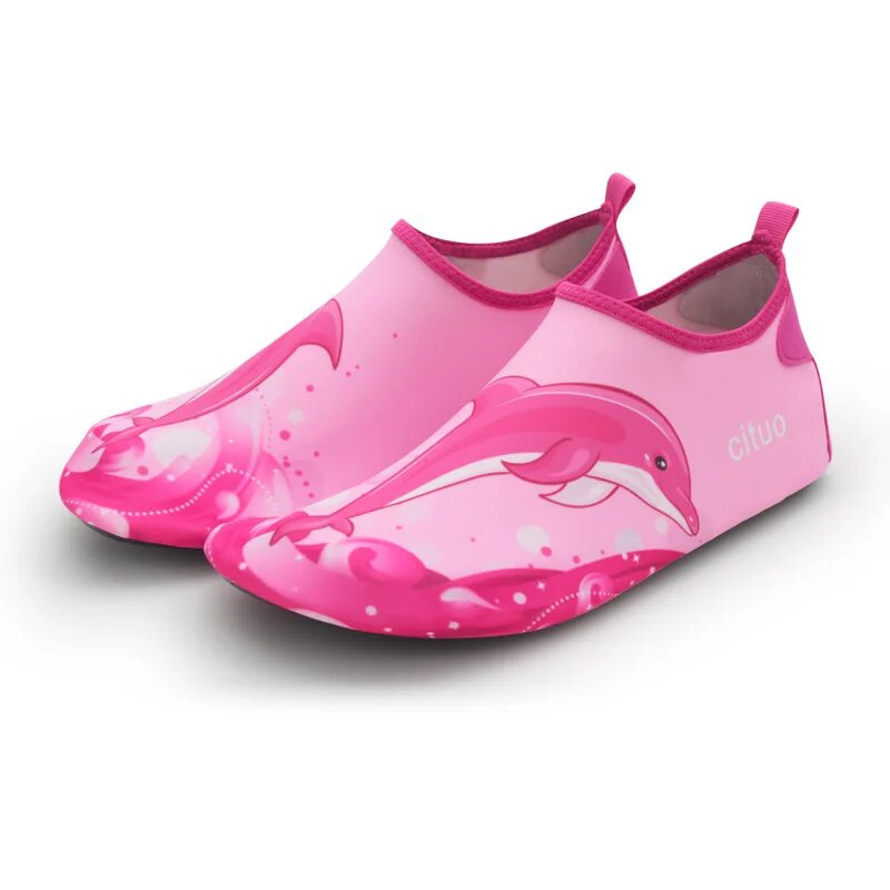 Детские пляжные шлепанцы розовые с дельфинами, CHINA SIZE 24-25