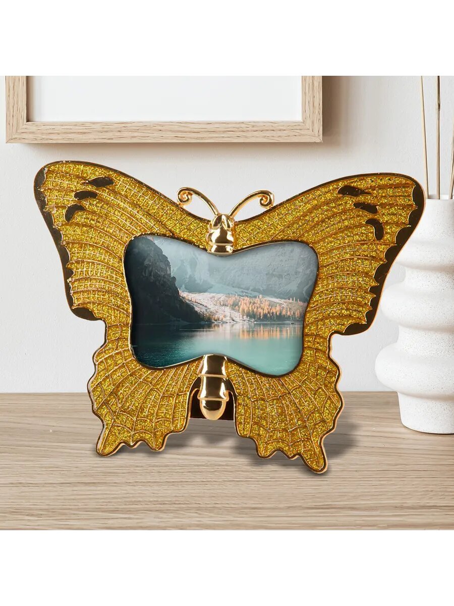 Фоторамка ROSENBERG 5004-G, фигурная, золотистая, стекло, пластик, 8x11