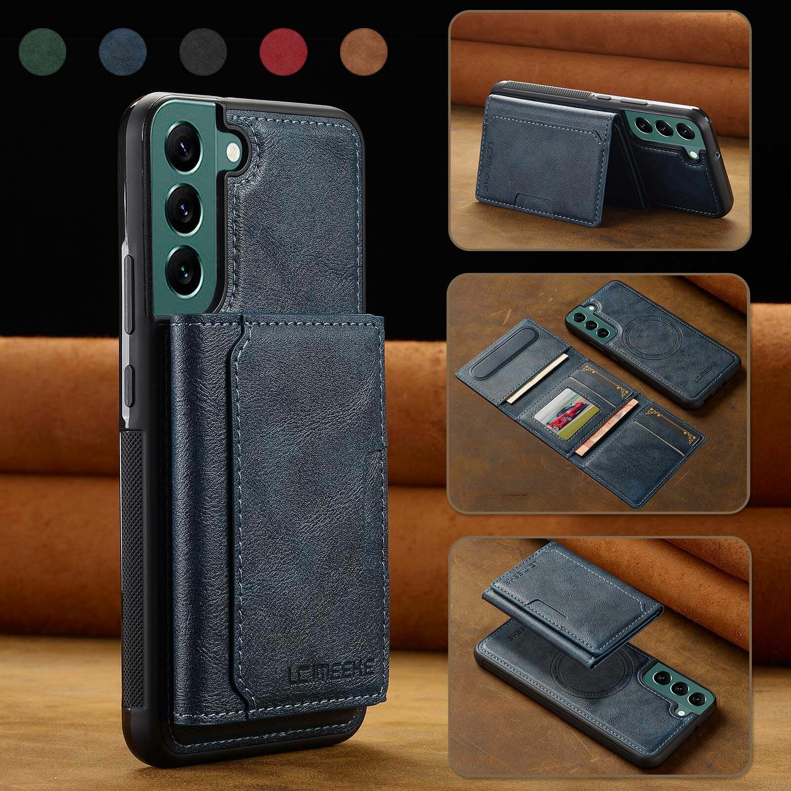 Magsafe Чехол для Samsung Galaxy S20 FE( Самсунг Галакси С20 ФЕ), кожаный защитный раскладной чехол-кошелек с блокировкой RFID